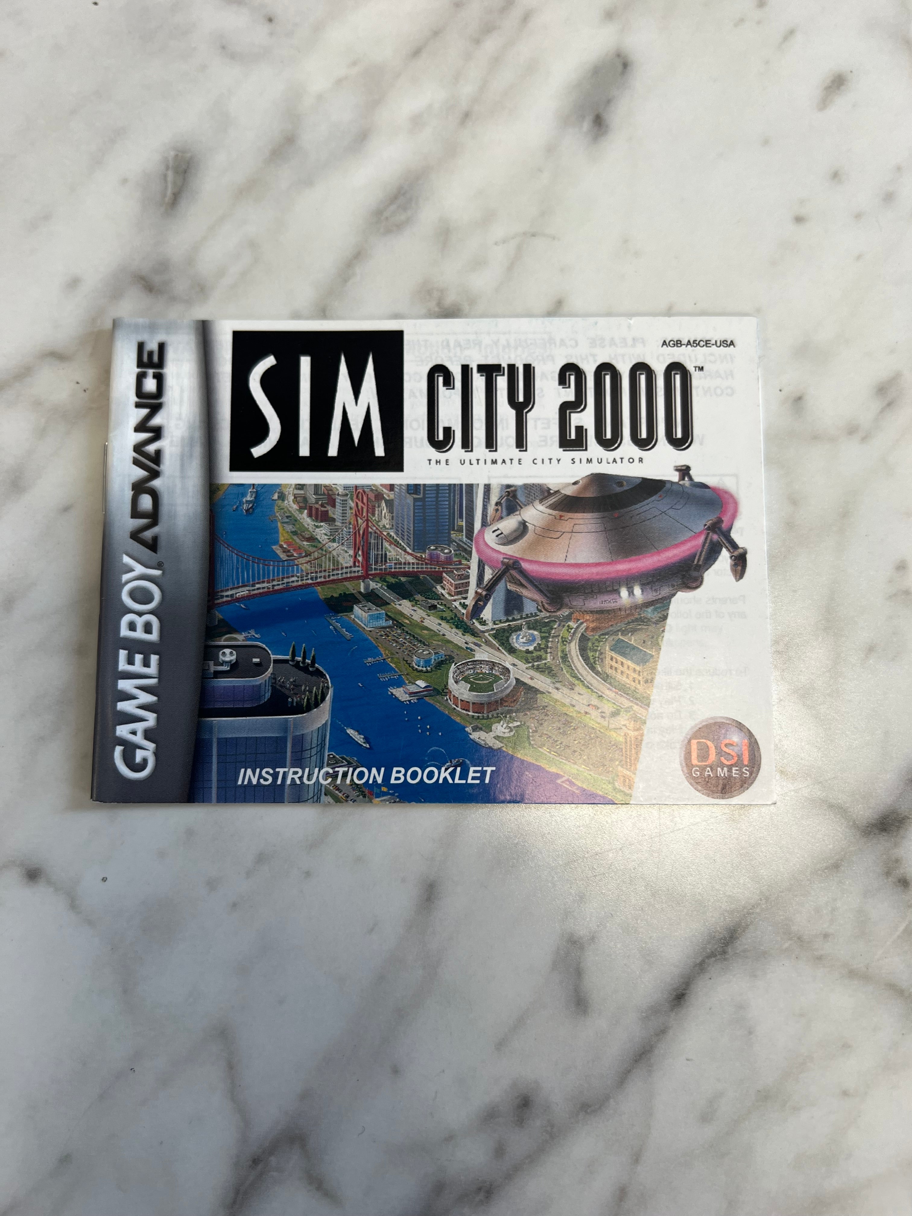 Sim City 2000 Gameboy Advance GBA MANUAL ONLY MO92424 – Core Gaming
