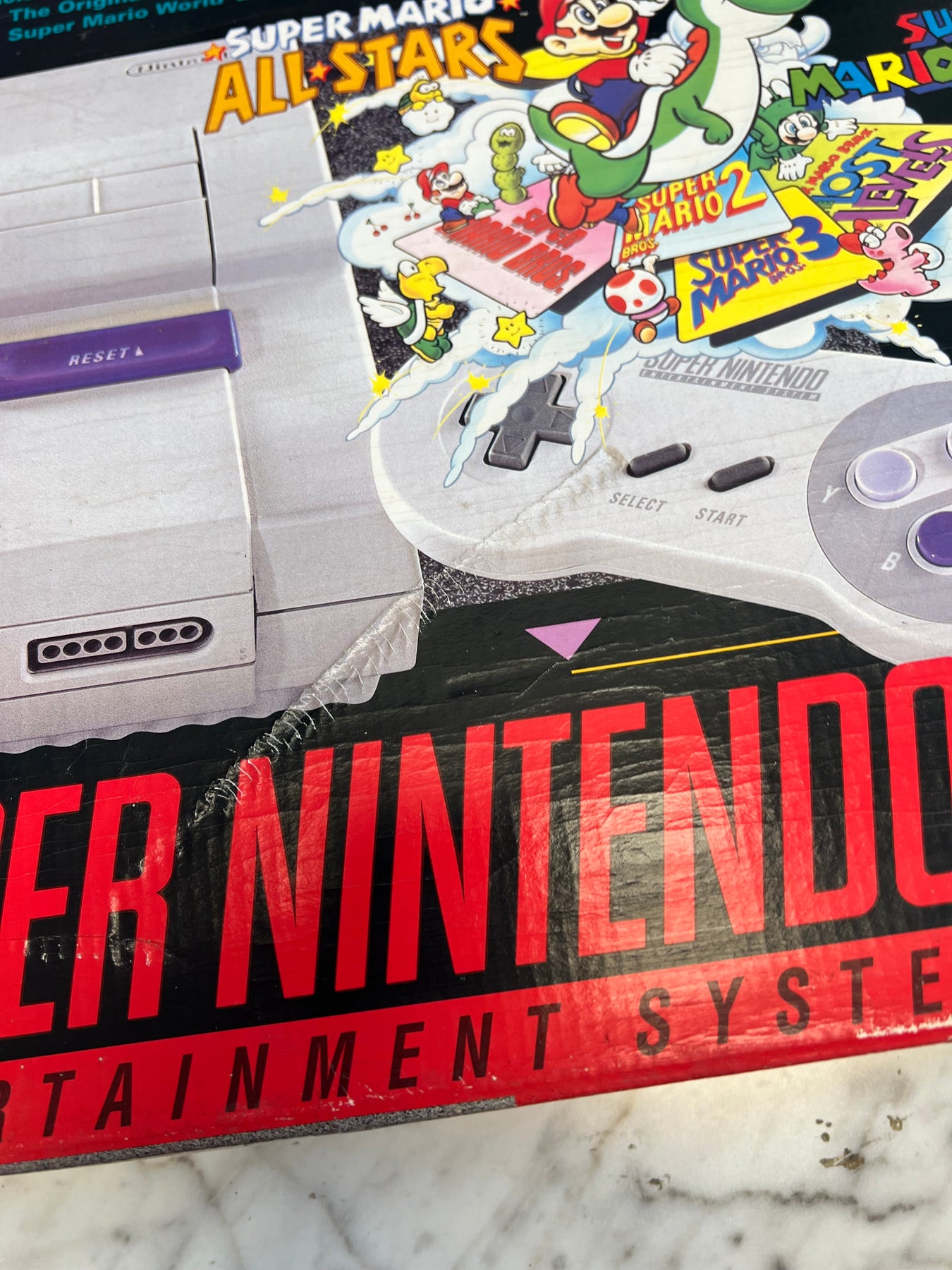 Super Nintendo Snes Console Mario World & All Stars Edition Box / Styr ...