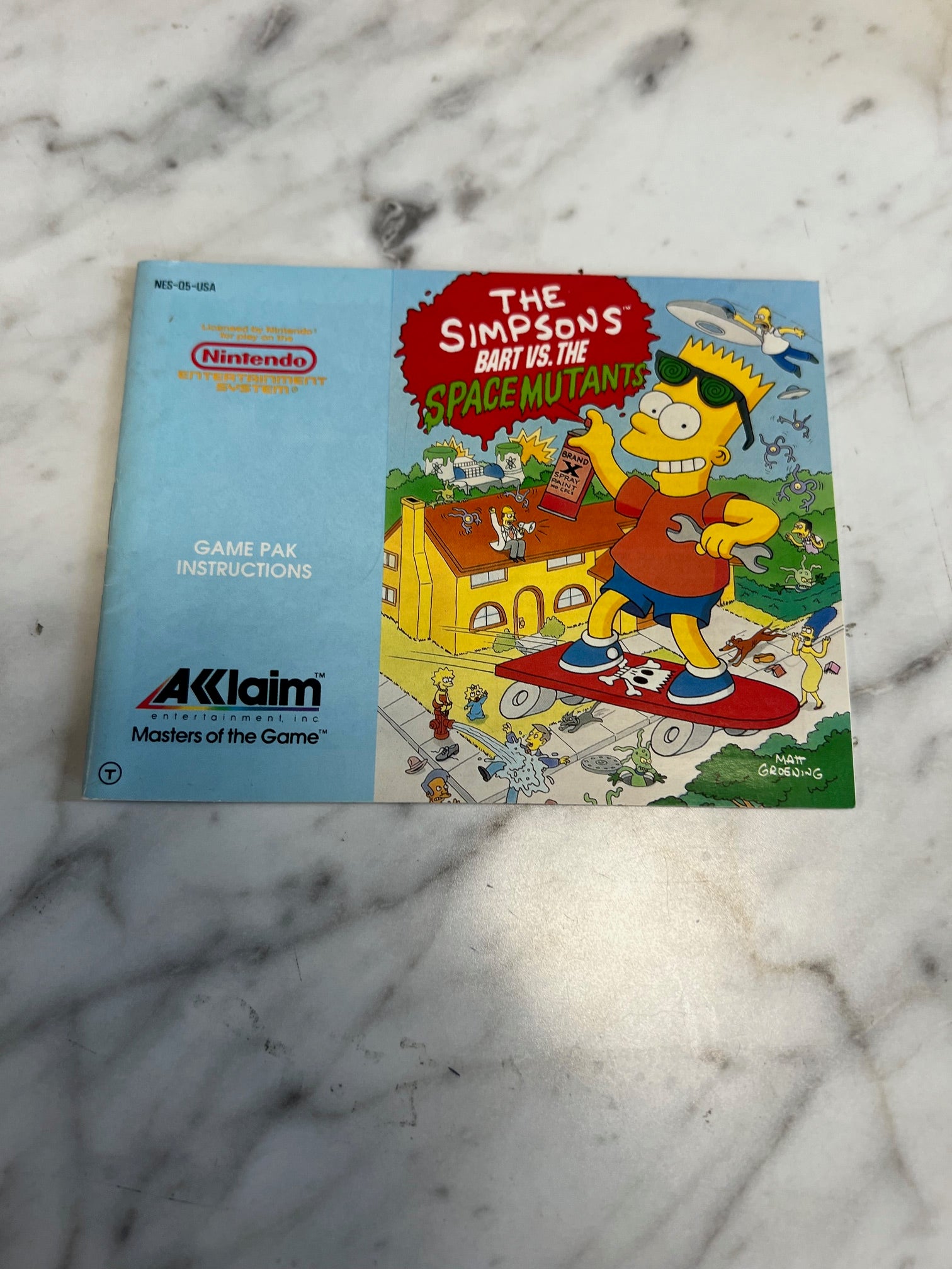 The Simpsons Bart Vs the Space Mutants NES Original Nintendo MANUAL ON ...