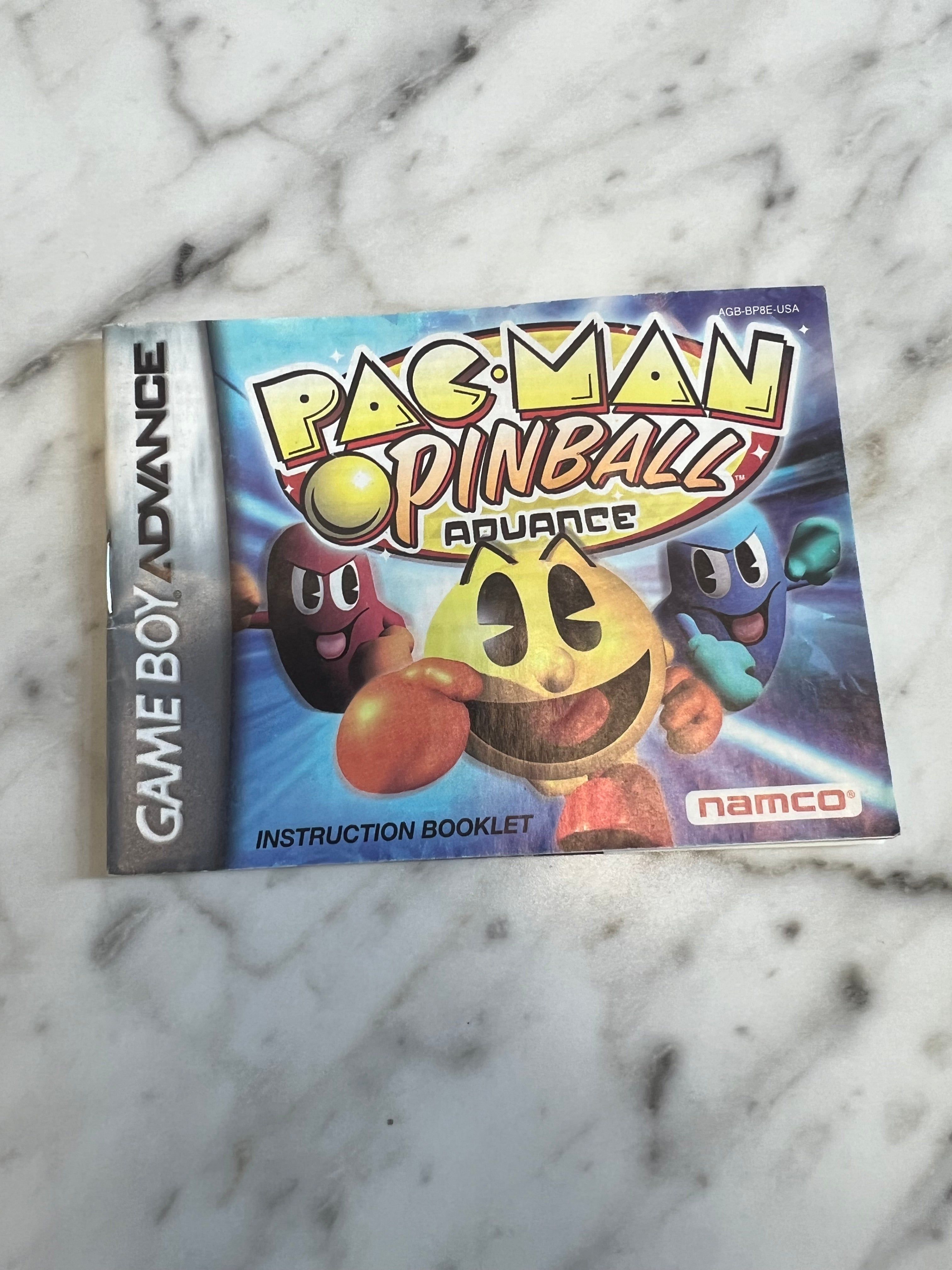 Pac Man Pinball for Game Boy Advance Instruction Booklet Manual Only M ...