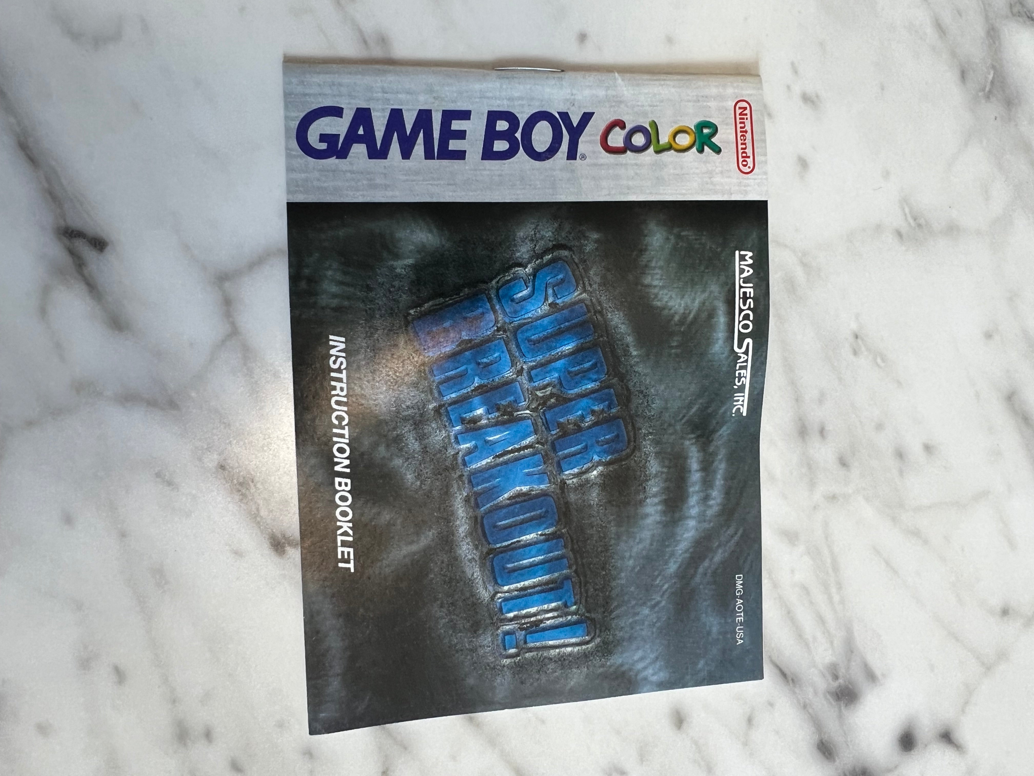 Super Breakout! for Game Boy Color Instruction Booklet Manual Only MO8 ...