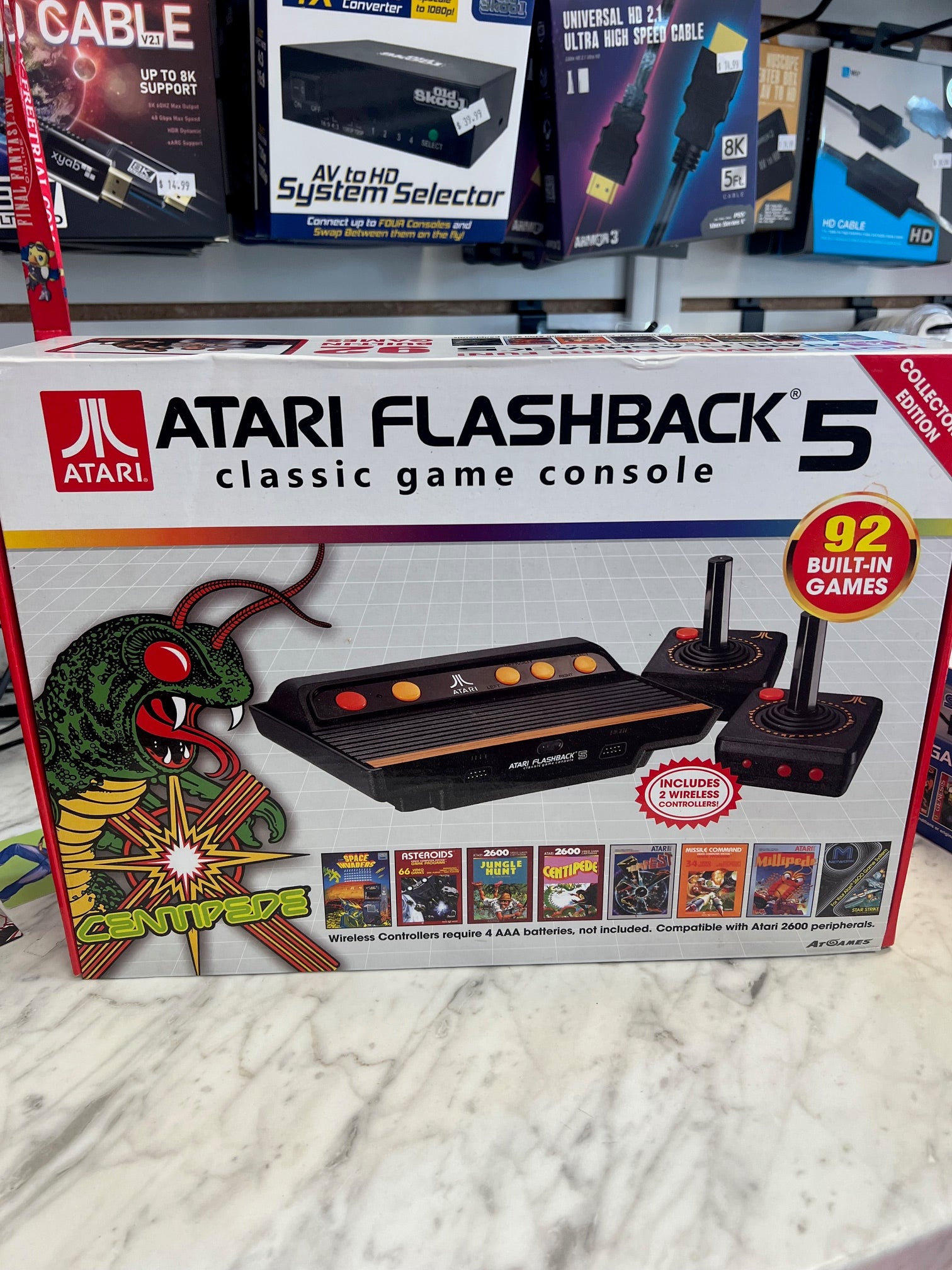 Atari Flashback 5 Classic Game Console + 2 Wireless Joystick Controlle ...
