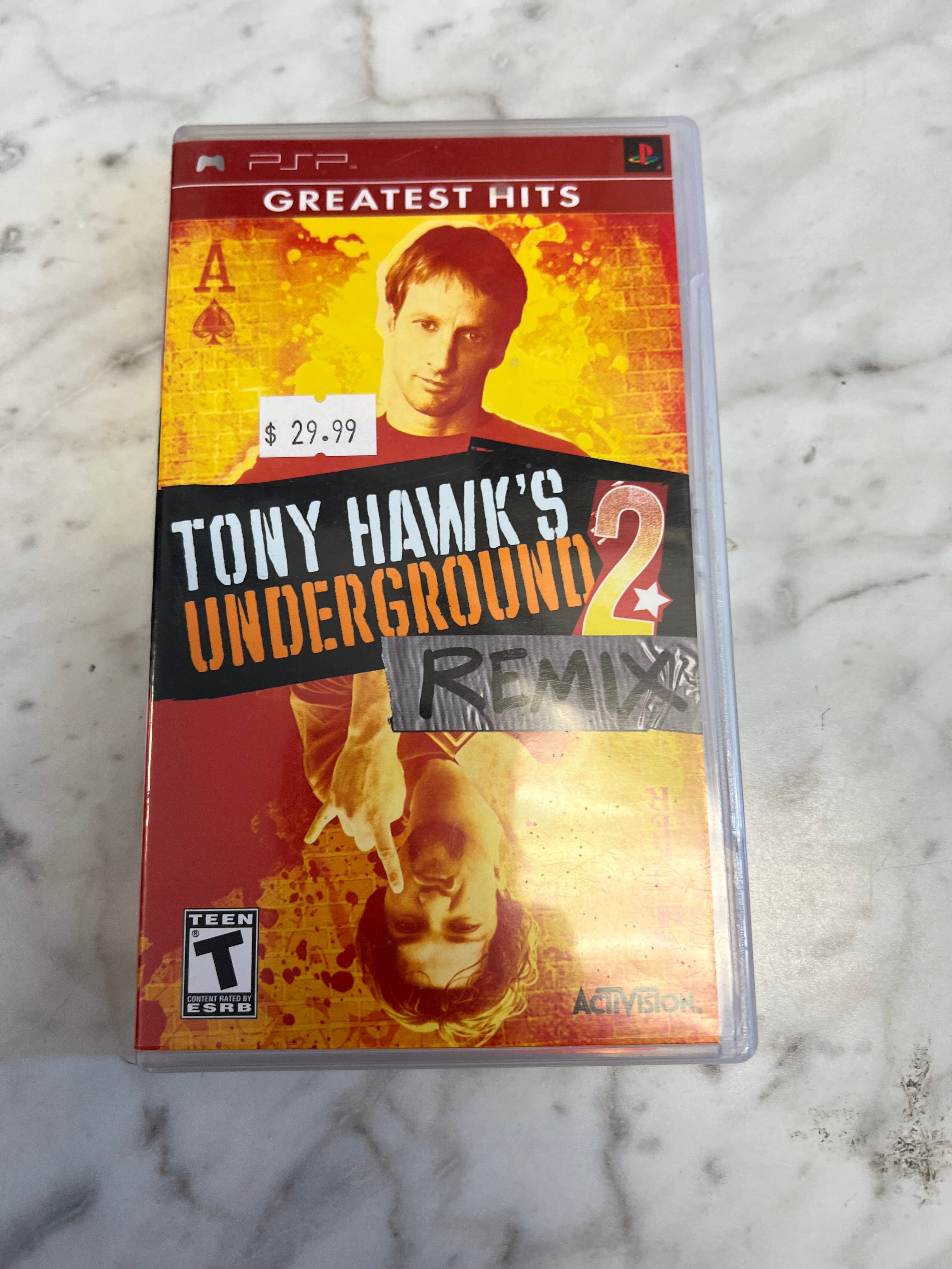 Tony Hawk's Underground 2 Remix PSP Playstation Portable CASE & MANUAL ...