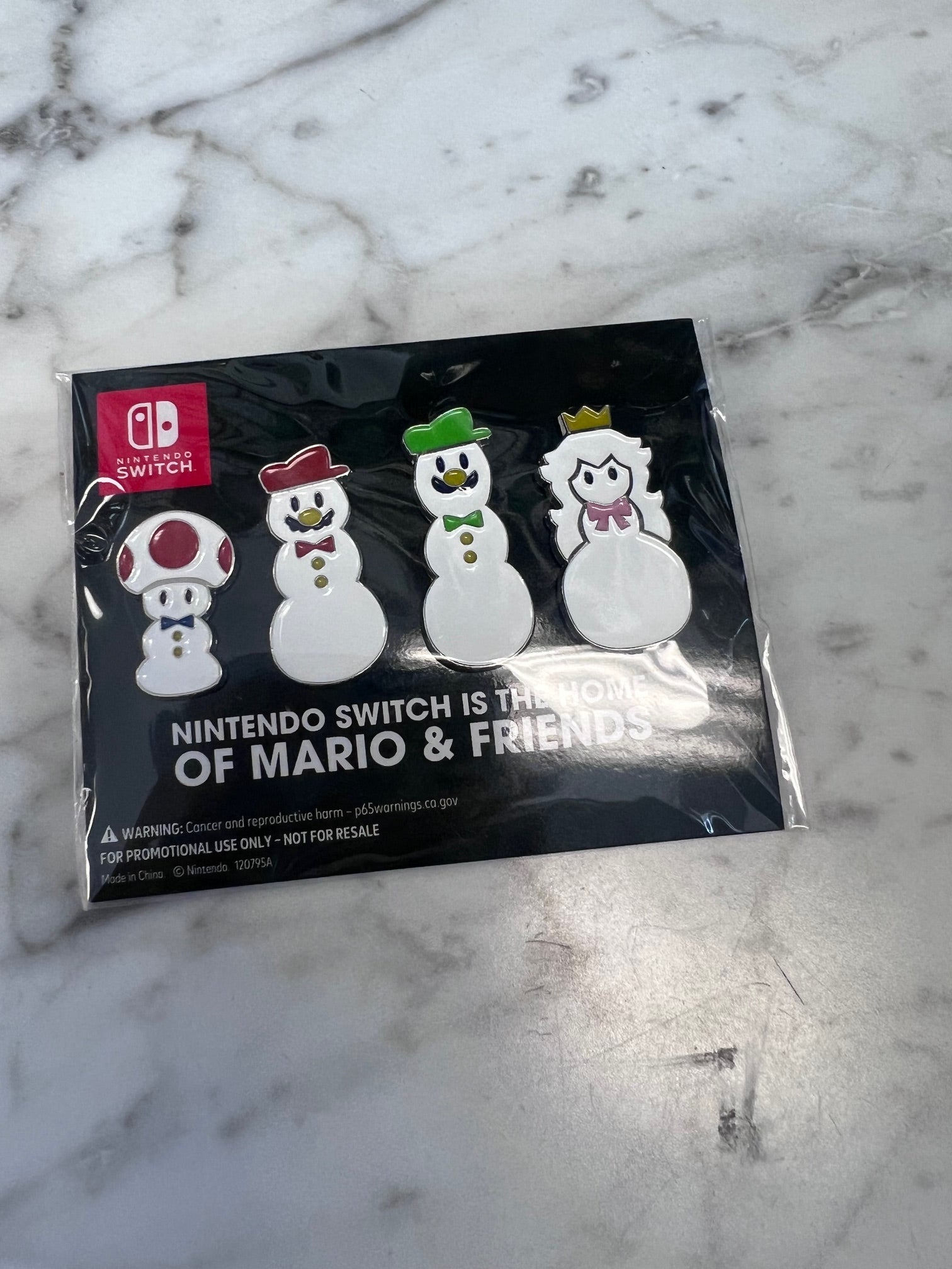 Nintendo Switch Mario & Friends Snowmen Set of 4 Princess Toad PROMO N ...