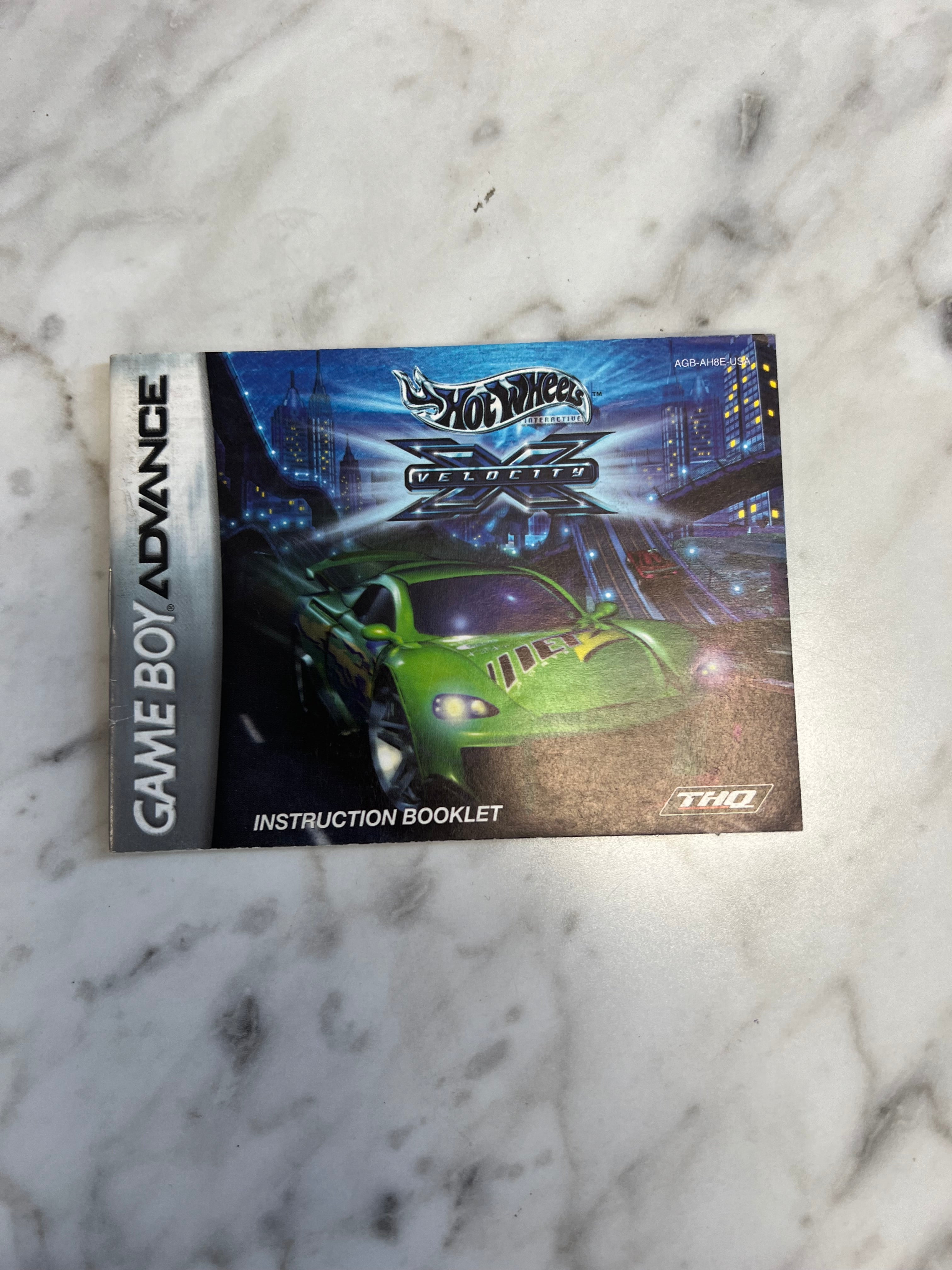 Hot Wheels Velocity X Gameboy Advance GBA MANUAL ONLY MO92424 – Core Gaming