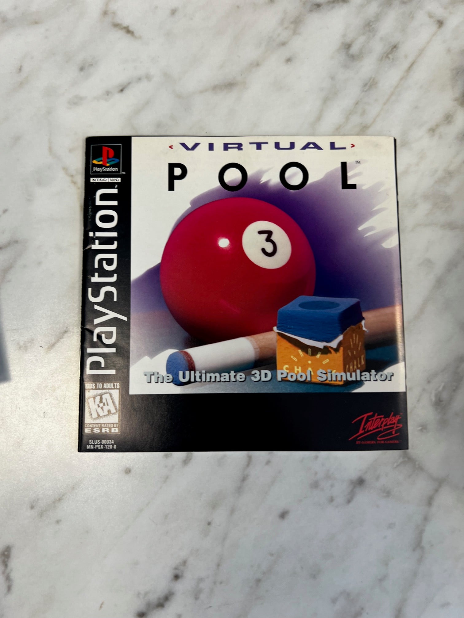 Virtual Pool Playstation 1 Manual Only MO12825 – Core Gaming