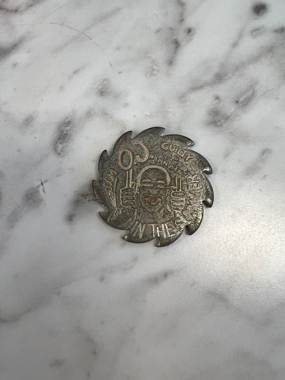 Vintage OJ Simpson Metal Pog Slammer "In the slammer" – Core Gaming