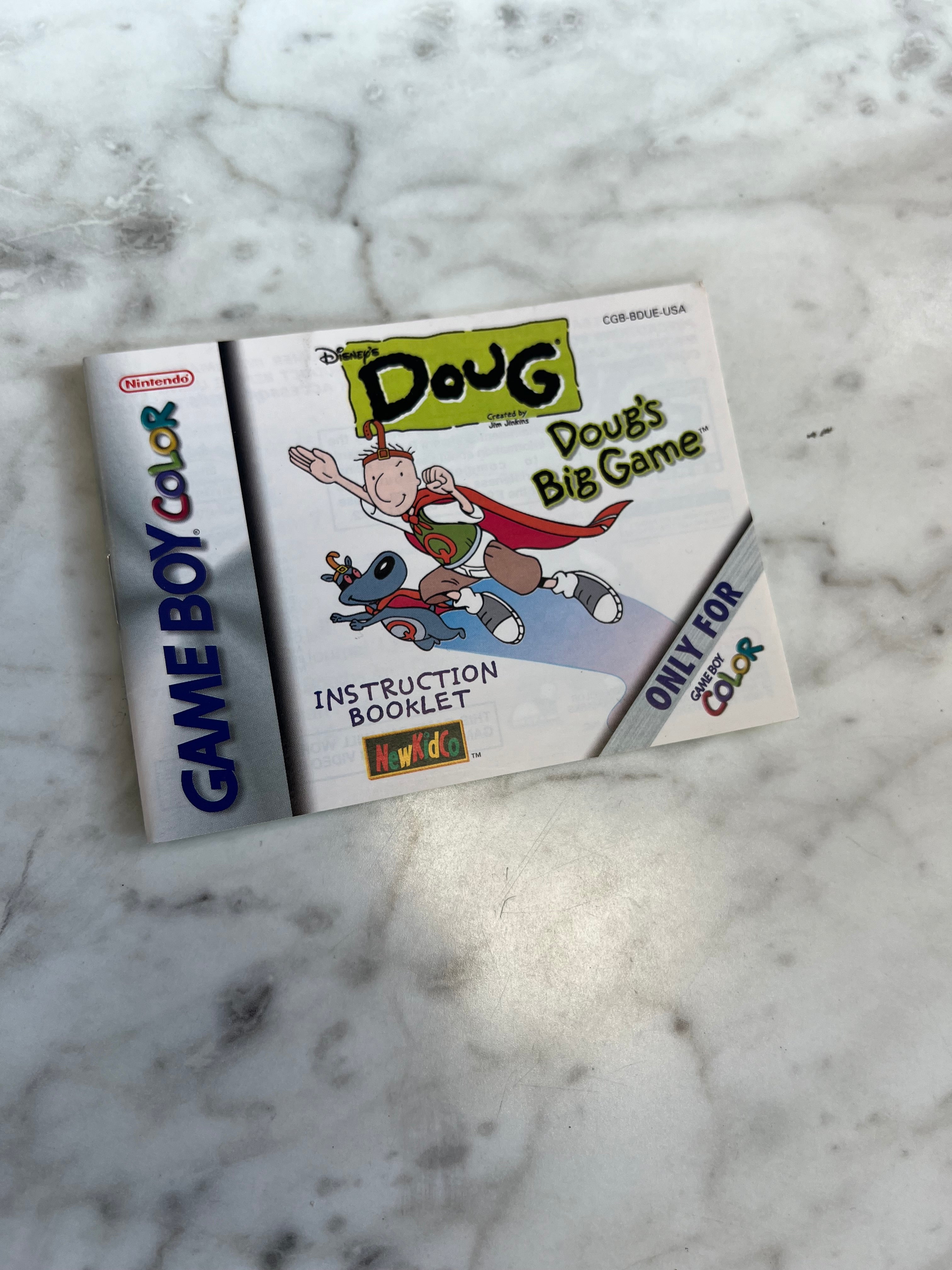 Doug Doug's Big Game for Gameboy Color MANUAL ONLY MO101624 – Core Gaming
